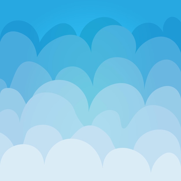 Gradient Blue Scalloped Pattern with Ombre Clouds | Jiffy Designs