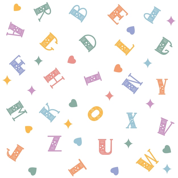 Colorful Alphabet Pattern with Geometric Shapes | Jiffy Designs