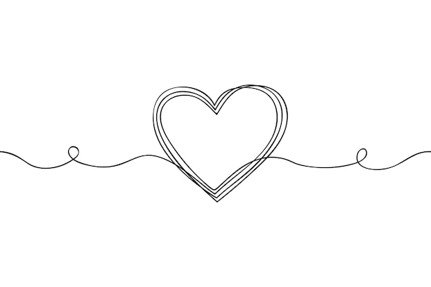 Elegant Continuous Line Heart Design with Flowing Accents | Jiffy Designs