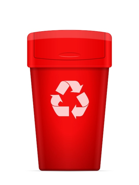 Red Recycling Bin with Distinctive Recycling Symbol | Jiffy Designs