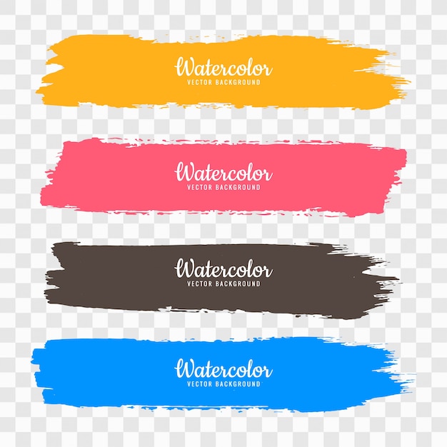 Vibrant Watercolor Brush Stroke Collection with Text Overlays | Jiffy ...