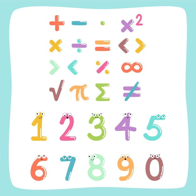 Vibrant Mathematical Symbols and Numbers for Learning | Jiffy Designs