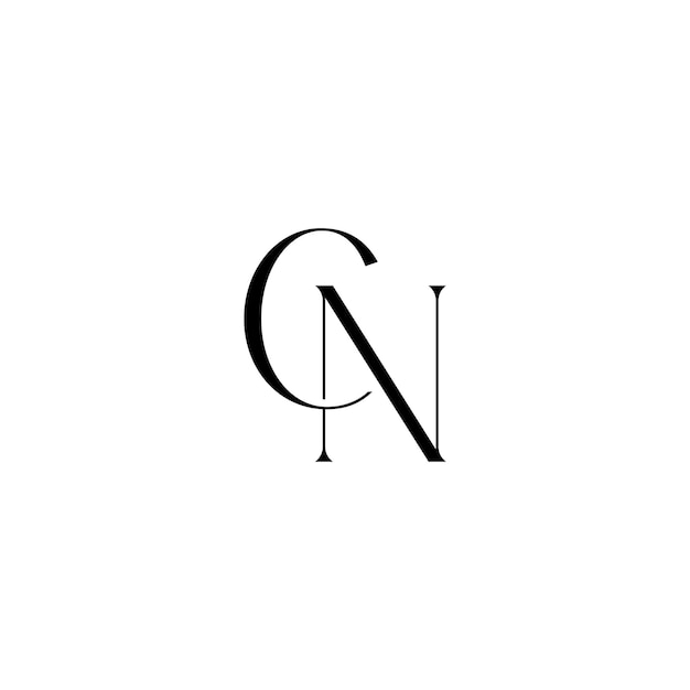 Elegant Monogram Design with Intertwined Initials CN | Jiffy Designs