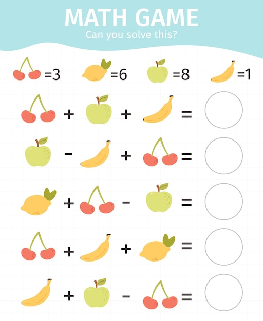Delightful Fruit-Filled Math Game for Young Learners | Jiffy Designs