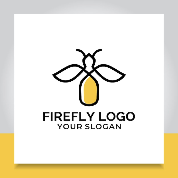 Elegant Firefly Emblem with Vibrant Yellow Accent | Jiffy Designs