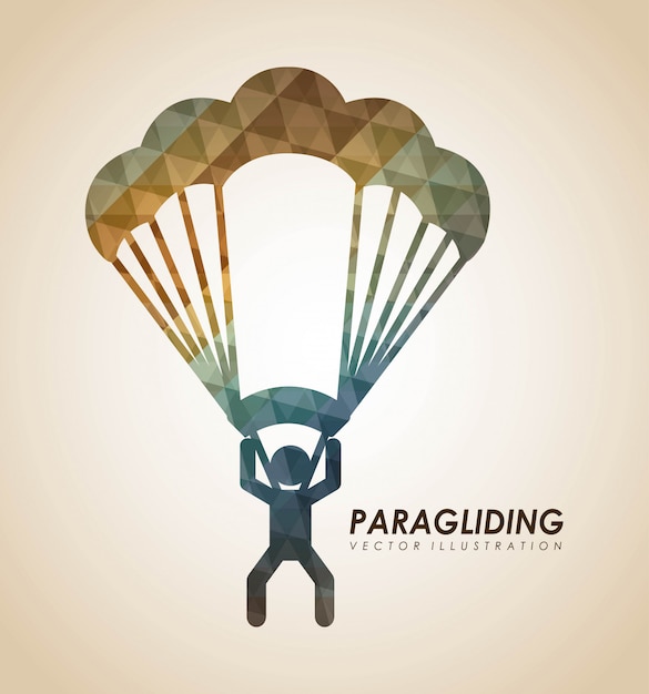 Paragliding Adventure Silhouette with Geometric Canopy Design | Jiffy ...