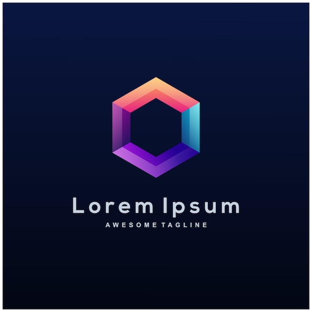 Vibrant Hexagonal Emblem with Gradient Hues and Sleek Text | Jiffy Designs