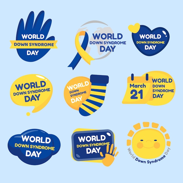 Vibrant Collection of World Down Syndrome Day Emblems and Symbols ...