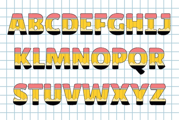 Vibrant Retro Alphabet with Checkered Pattern and Gradient | Jiffy Designs