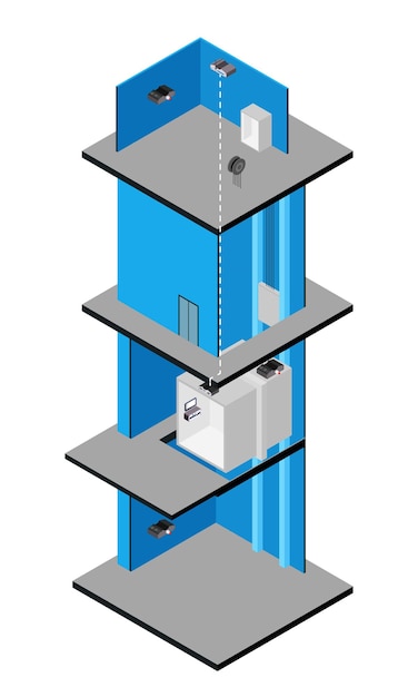 Geometric Blue and Gray Modular Building Structure | Jiffy Designs