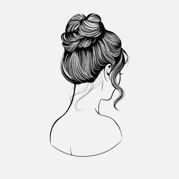 Elegant Updo with Flowing Locks in Monochrome Artistry | Jiffy Designs