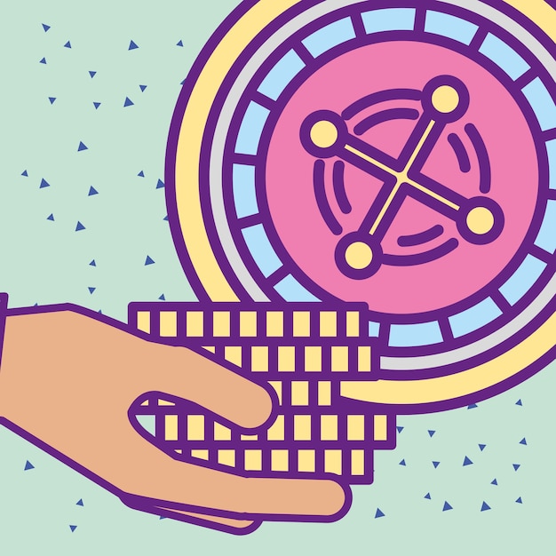 Vibrant Geometric Illustration of Hand and Circle Symbol | Jiffy Designs