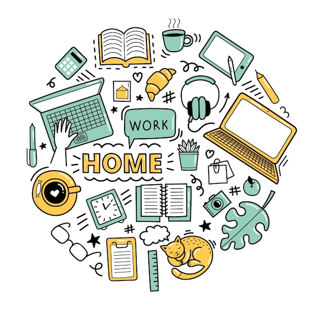 Vibrant Workspace Icons Capture the Essence of Remote Work | Jiffy Designs