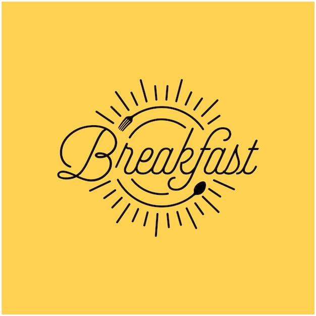 Vibrant Breakfast Lettering with Radiant Sun Motif | Jiffy Designs