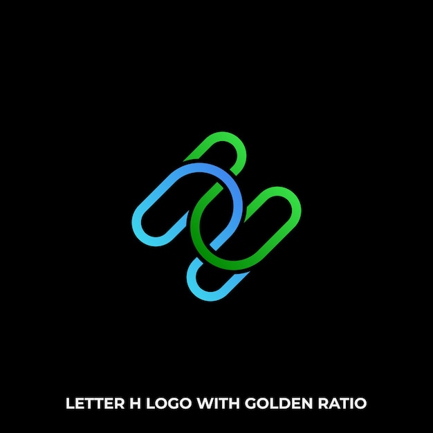 Vibrant, Interlocking Letter H Symbol on Sleek Black Background | Jiffy ...