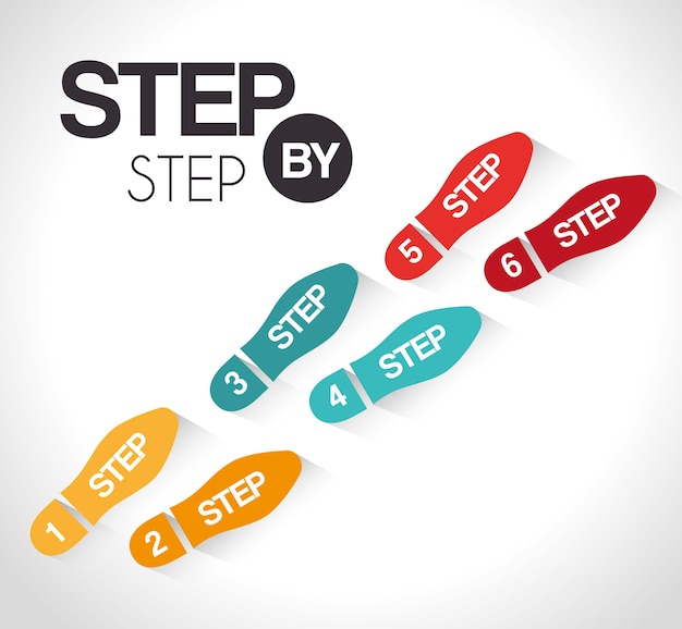 Step-by-Step Illustration with Numbered Arrows in Vibrant Colors ...