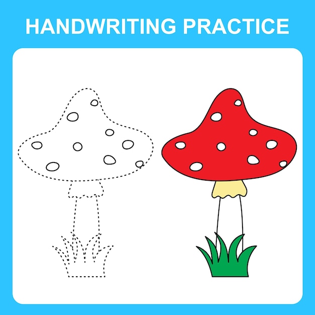 Vibrant Mushroom Handwriting Practice for Kids | Jiffy Designs