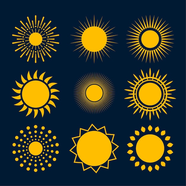 Vibrant Sun Symbols: A Radiant Collection of Celestial Icons | Jiffy ...