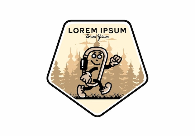 Playful Mascot in Scenic Outdoor Adventure Badge | Jiffy Designs