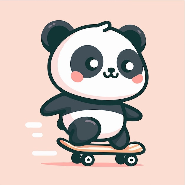 Adorable Panda Skateboarder Spreads Joy on the Ramps | Jiffy Designs