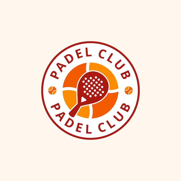 Vibrant Padel Club Logo with Racket and Ball Emblem | Jiffy Designs