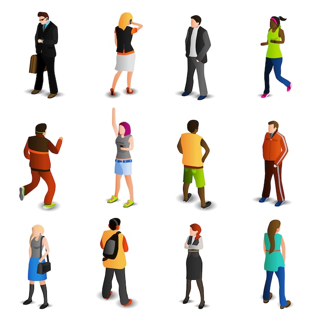 Diverse Collection of Stylized Human Figures in Various Poses and ...