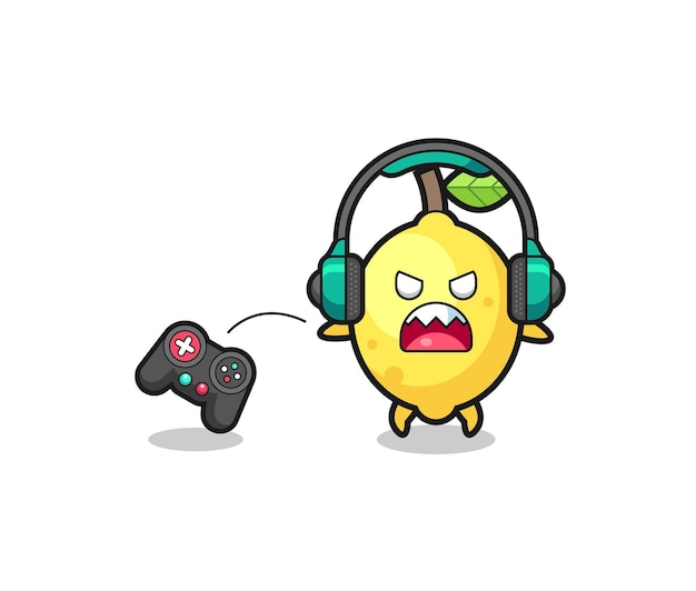 Adorable Lemon Gaming Mascot with Headphones and Controller | Jiffy Designs
