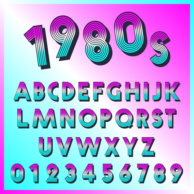 Vibrant 1980s-Inspired Typographic Design | Jiffy Designs