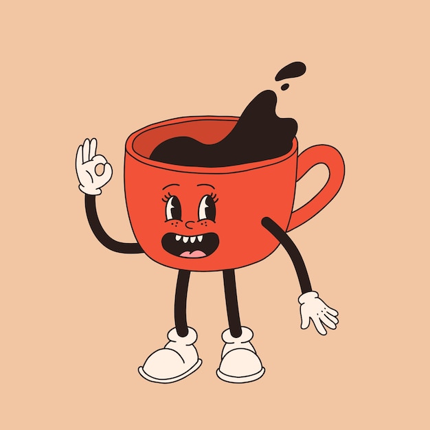 Charming Anthropomorphic Coffee Cup Character | Jiffy Designs