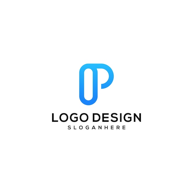 Vibrant Blue Letter P Logo with Sleek Minimalist Style | Jiffy Designs