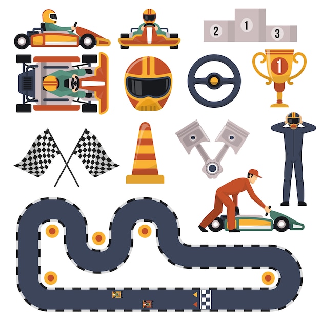 Vibrant Collection of Iconic Racing Symbols and Elements | Jiffy Designs