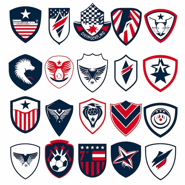 Diverse Collection of Patriotic Shield Emblems and Insignias | Jiffy ...