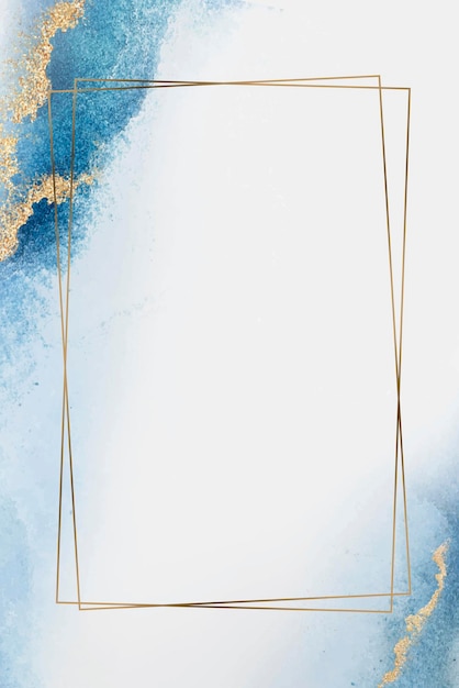 Elegant blue and gold abstract frame design | Jiffy Designs