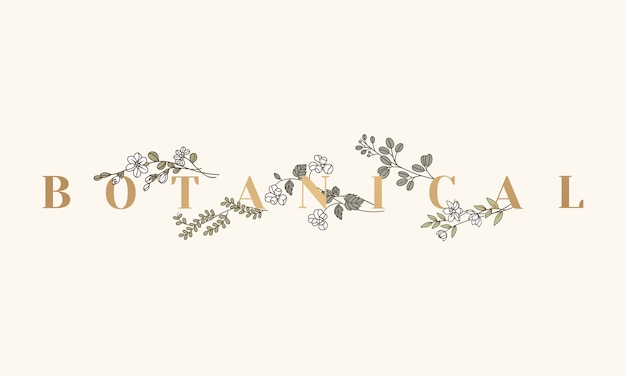 Botanical Text Illustration with Leafy Vines and Branches | Jiffy Designs
