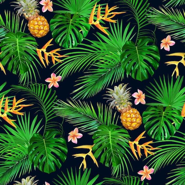 Vibrant Tropical Foliage with Pineapples and Flowers | Jiffy Designs