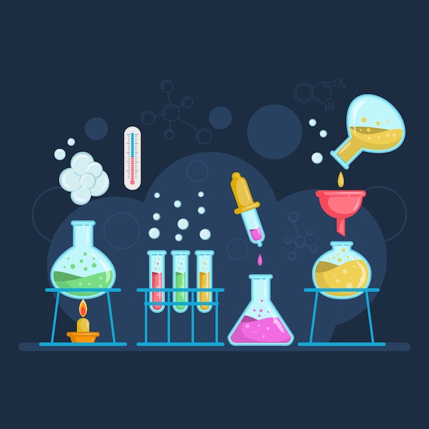 Vibrant Scientific Glassware Laboratory Experiment | Jiffy Designs