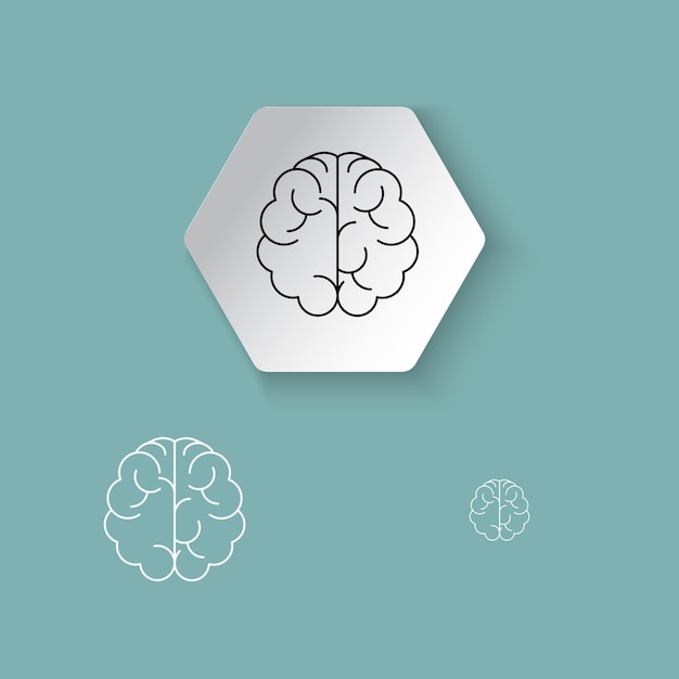 Minimalist Brain Symbols on Geometric Shapes in Soft Tones | Jiffy Designs