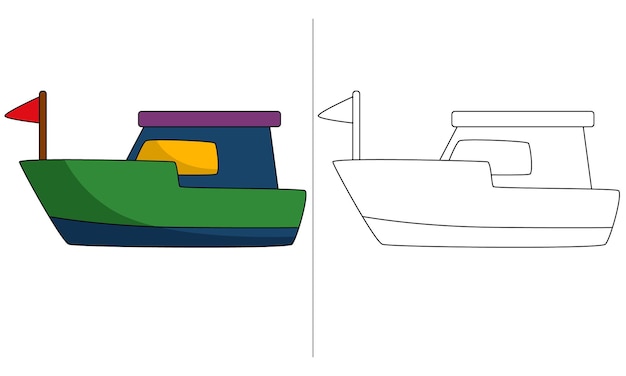 Colorful Cartoon Boat with Geometric Shapes and Patterns | Jiffy Designs