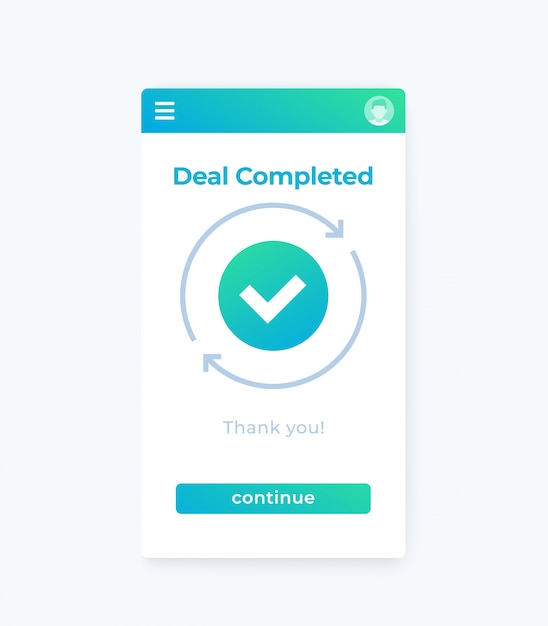 Successful Deal Completion Confirmation with Checkmark Icon | Jiffy Designs