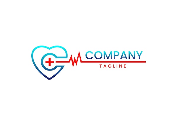 Vibrant Heart-Shaped Medical Logo with Pulsating Heartbeat | Jiffy Designs
