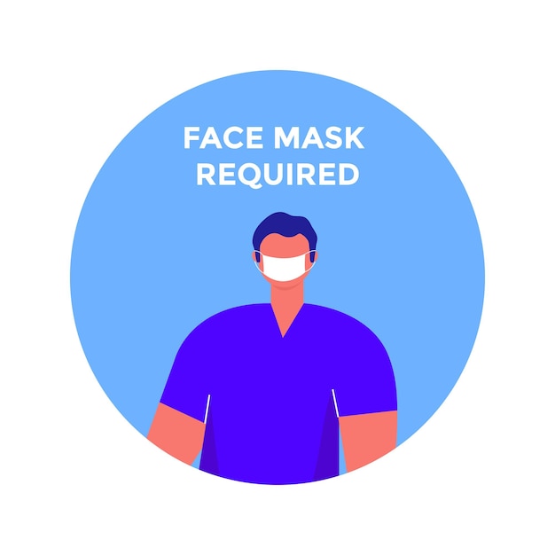 Vibrant Mask Mandate Sign with Illustrated Person | Jiffy Designs