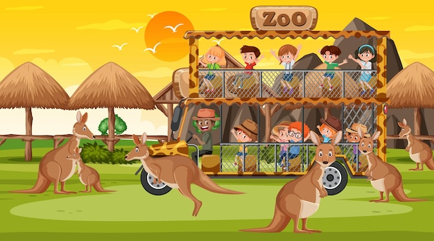 Exciting Zoo Adventure with Kangaroos and Visitors | Jiffy Designs