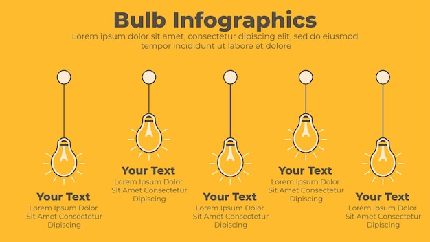 Bright Bulb Infographic with Customizable Text Placeholders | Jiffy Designs