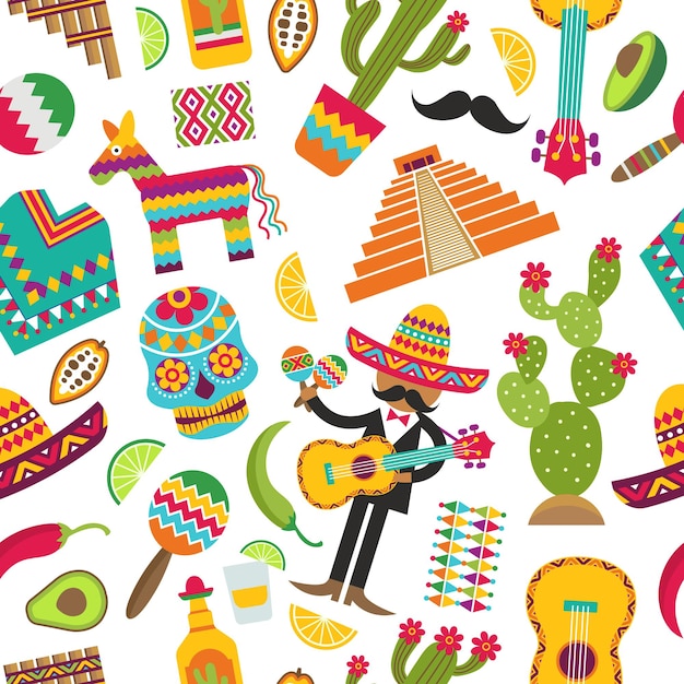 Vibrant Mexican Fiesta Celebration with Iconic Symbols | Jiffy Designs