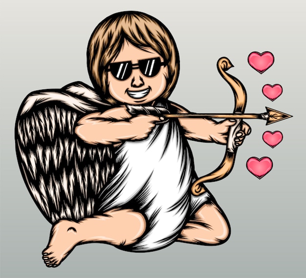 Mischievous Cupid with Bow and Arrows, Spreading Love | Jiffy Designs