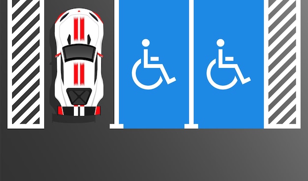 Minimalist Parking Lot Signage with Wheelchair Accessibility Icons ...