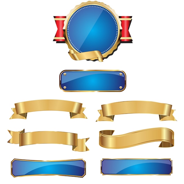 Vibrant Heraldic Crest with Gleaming Golden Ribbons | Jiffy Designs