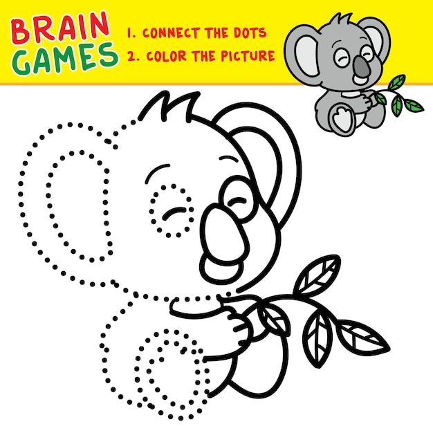 Cute Koala Connects the Dots and Colors the Picture | Jiffy Designs