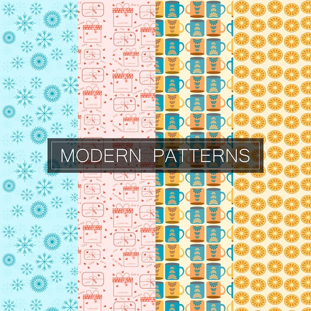 Vibrant Geometric Shapes and Retro Motifs in Modern Patterns | Jiffy ...