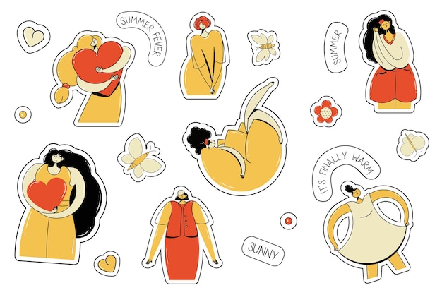 Vibrant Sticker Collection Featuring Diverse Illustrated Characters ...